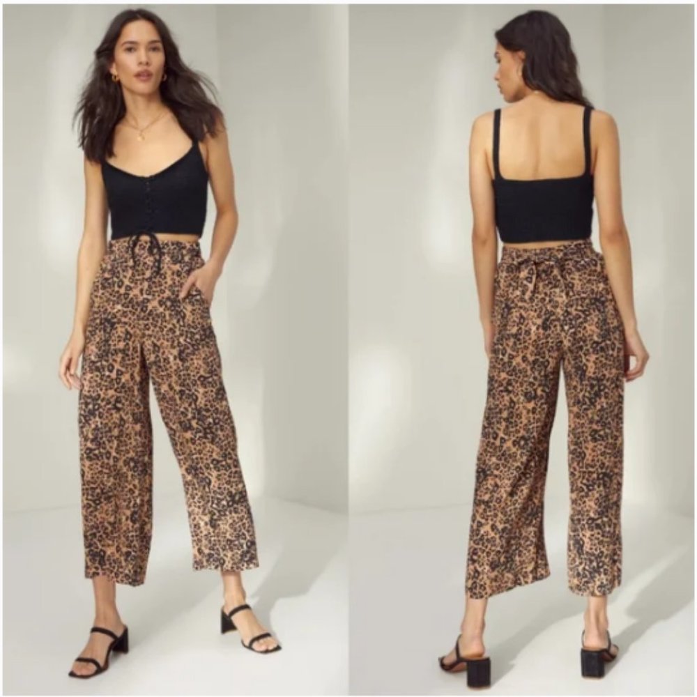 Aritzia Wilfred Faun Pant Leopard Print, Wide-Leg Pant - Gem